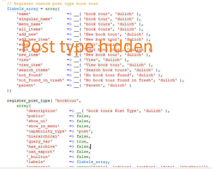 Đăng ký post type ẩn (Register Hidden Custom Post Type) - FCWordpress